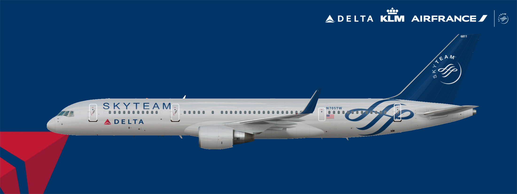 Delta Air Lines Skyteam 757s Ex TWA Aircraft